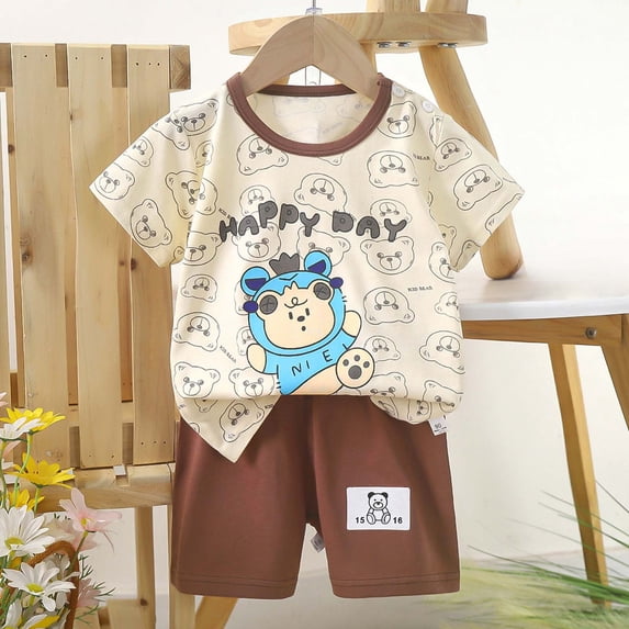 Amidoa Girls 2 Piece Outfits Summer Clothes Cotton Graphic Print T ...
