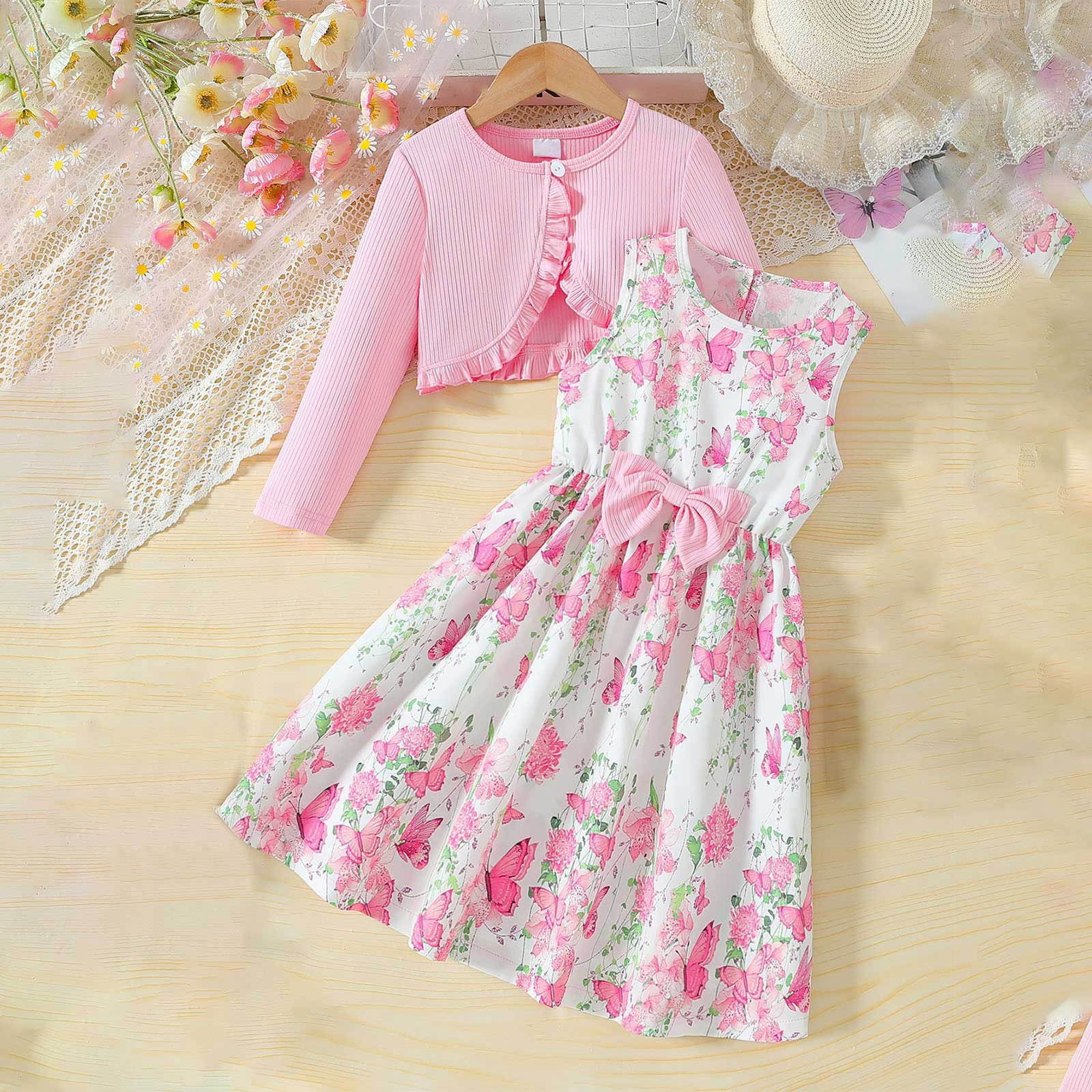 Amidoa Girls 2 Piece Outfits Summer Clothes Cotton Graphic Tank Top and ...