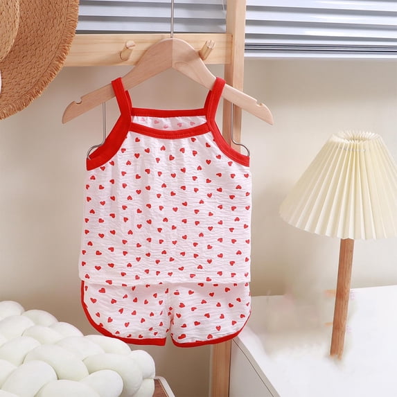Amidoa Girls 2 Piece Outfits Summer Clothes Cotton Graphic Tank Top and ...