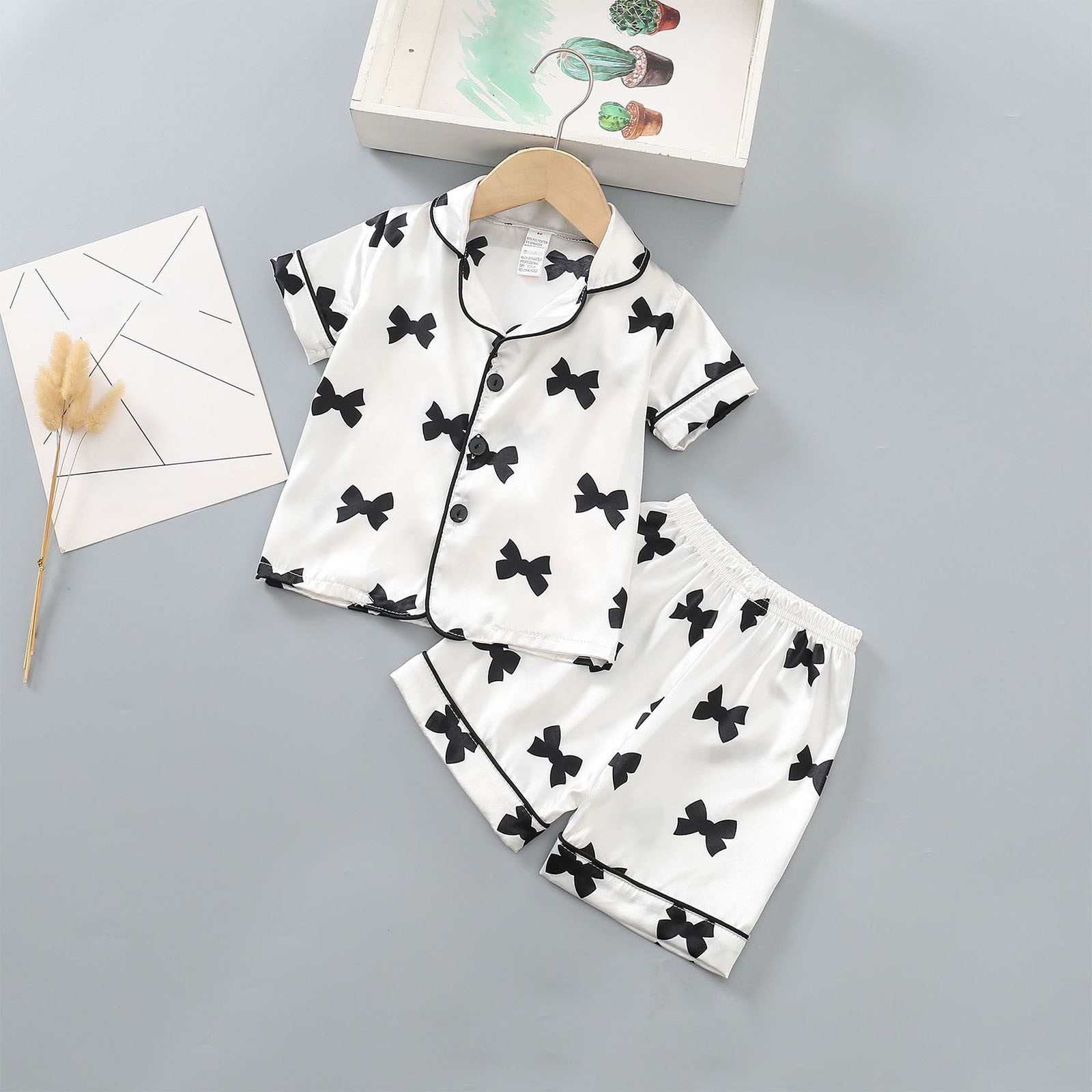 Amidoa Girls 2 Piece Outfits Summer Clothes Print T-Shirts Graphic ...