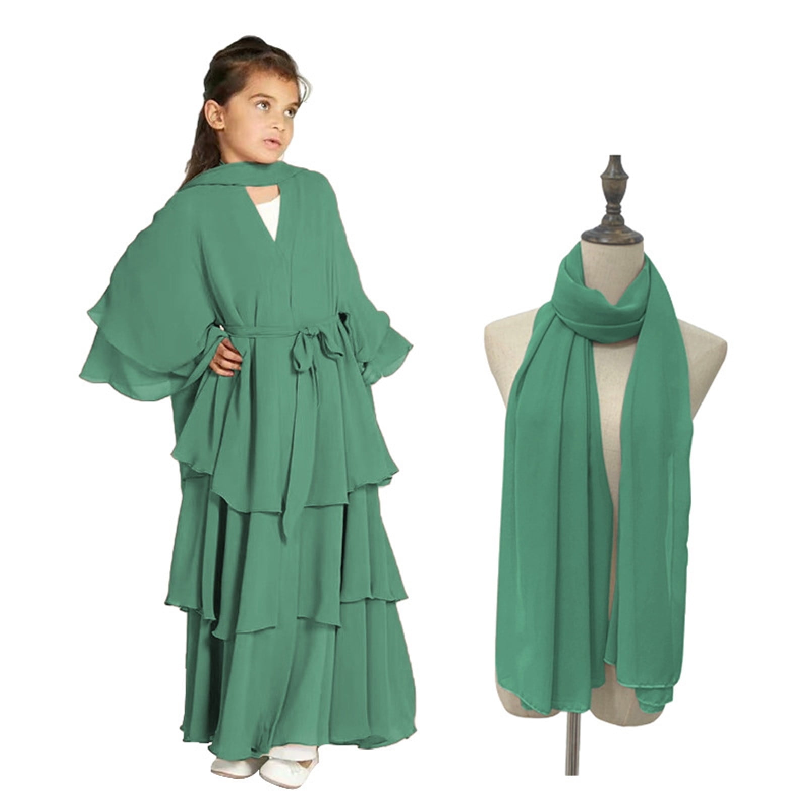Amidoa Girls 2 Piece Outfits Summer Clothes Soft Solid Color Long ...