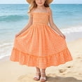 Amidoa Girls Plaid Dress Sleeveless Checkered Flowy Cami Strap Dress ...