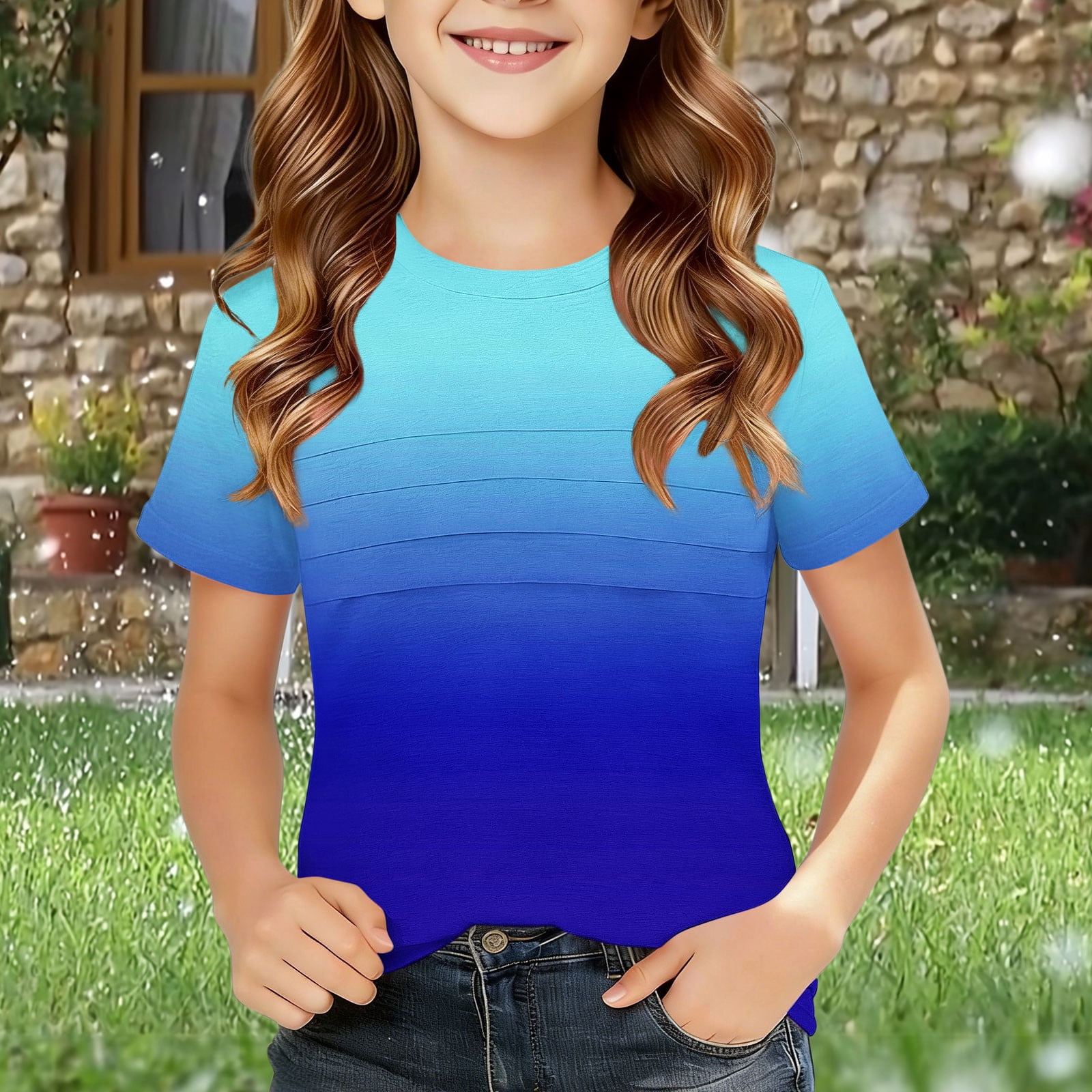 Amidoa Girls Short Sleeve Cute Graphic T-Shirts Tops Casual Soft Summer ...