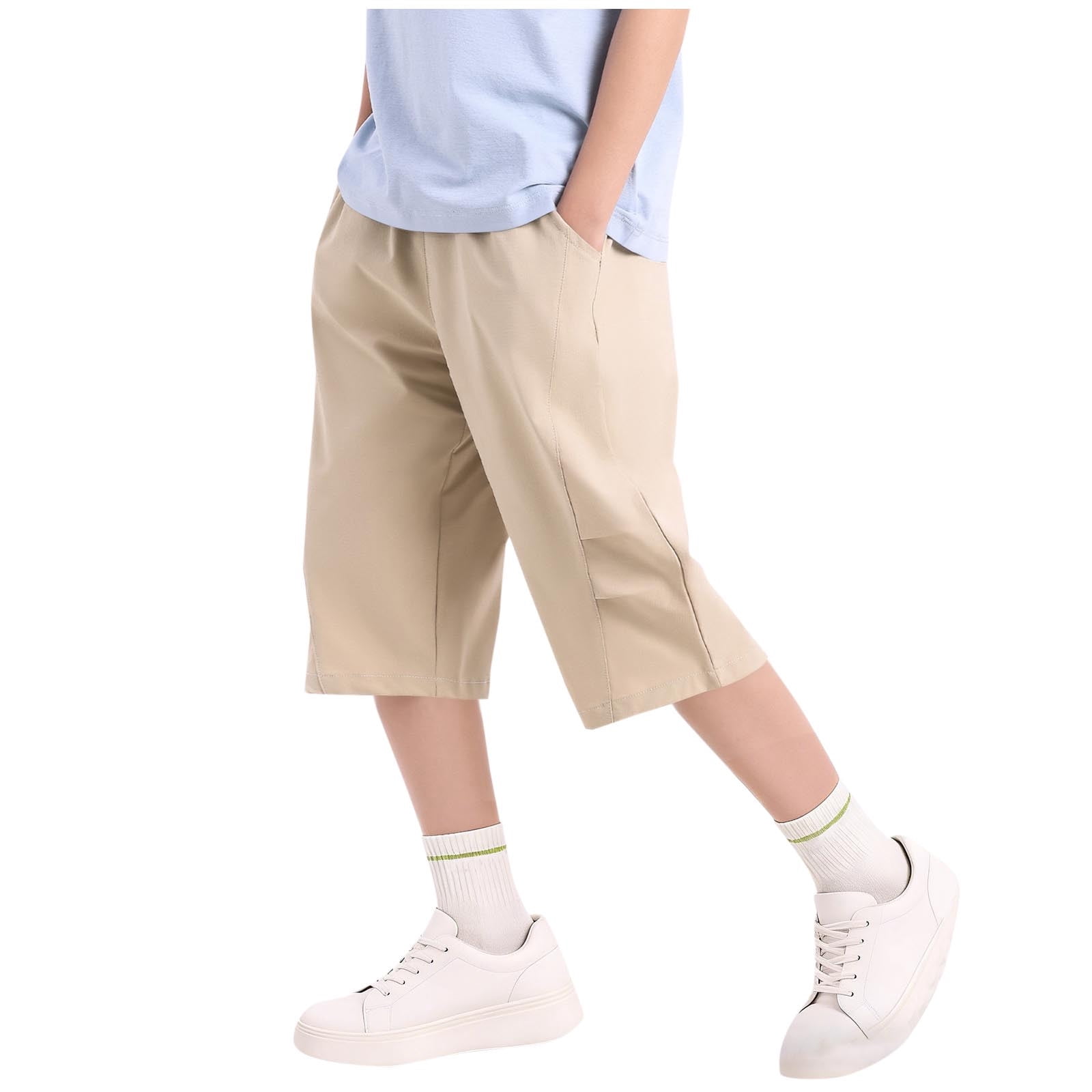 Amidoa Girls Shorts Casual Summer Toddler Soft Solid Color Elastic ...