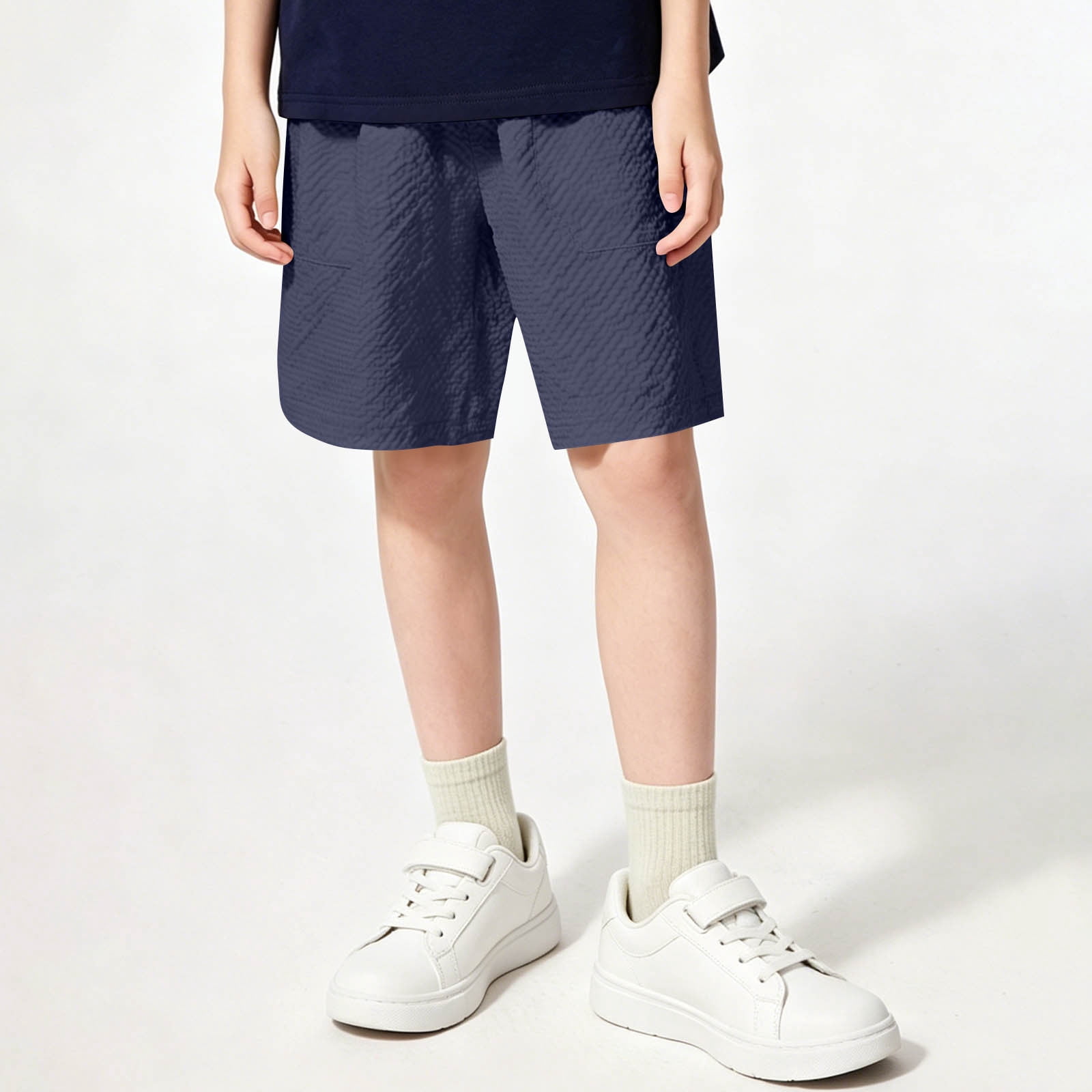Amidoa Girls Shorts Soft Elastic Waist Casual Summer Solid Color ...