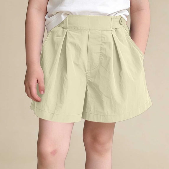 Amidoa Girls Shorts Toddler Casual Summer Soft Elastic Waist Solid ...