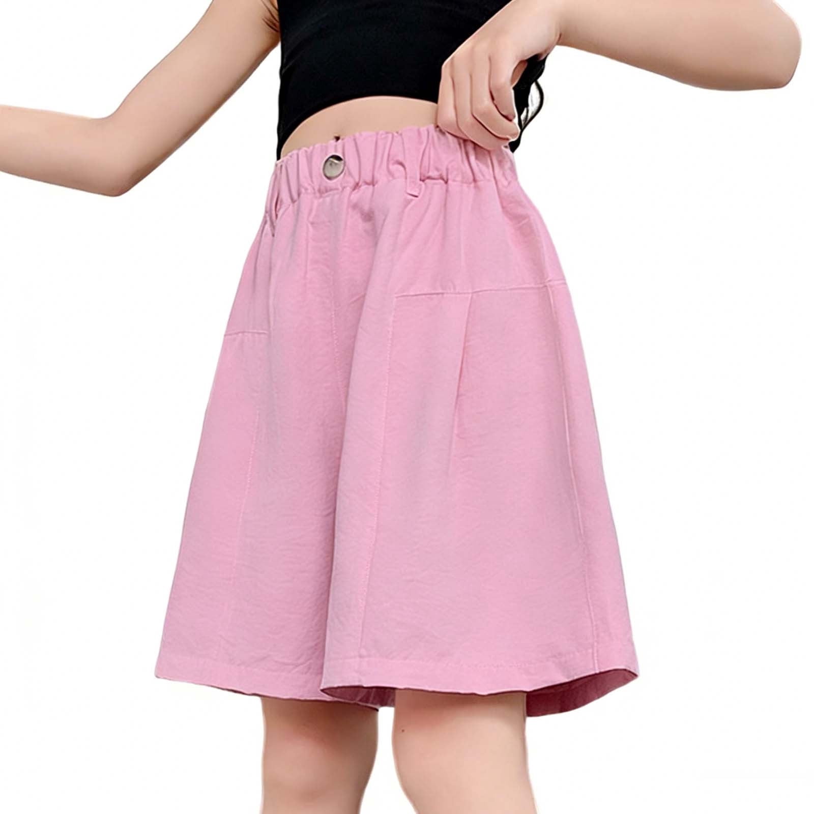 Amidoa Girls Shorts Wide Leg Toddler Casual Summer Soft Elastic Waist ...