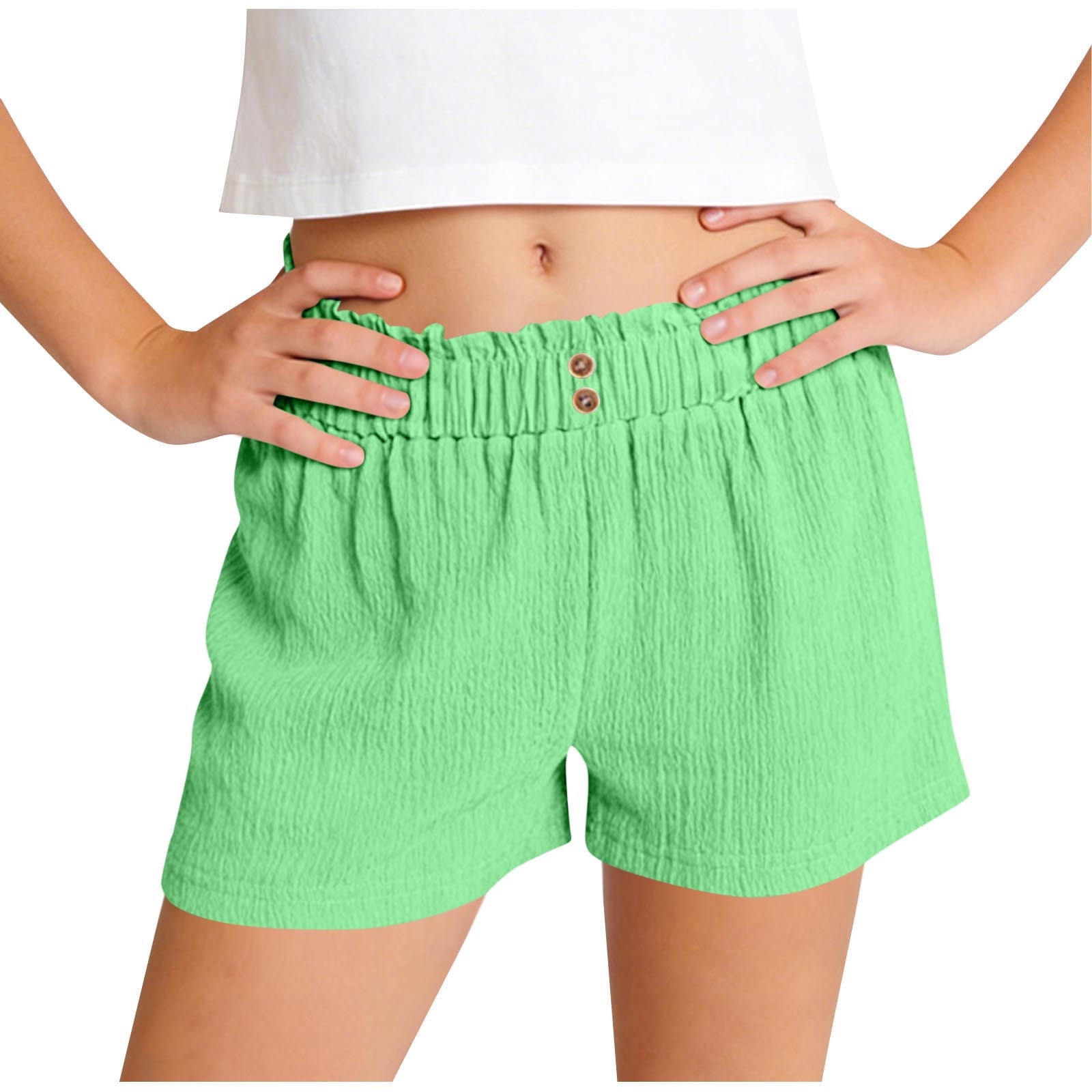 Amidoa Girls Shorts Wide Leg Toddler Soft Elastic Waist Solid Color ...
