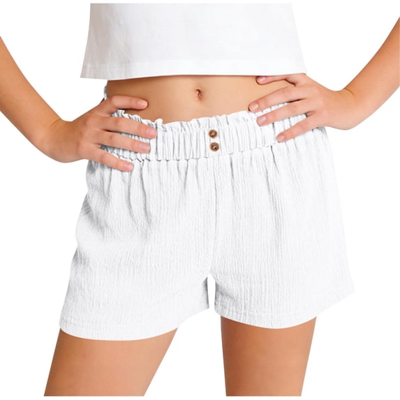 Amidoa Girls Shorts Wide Leg Toddler Soft Elastic Waist Solid Color ...