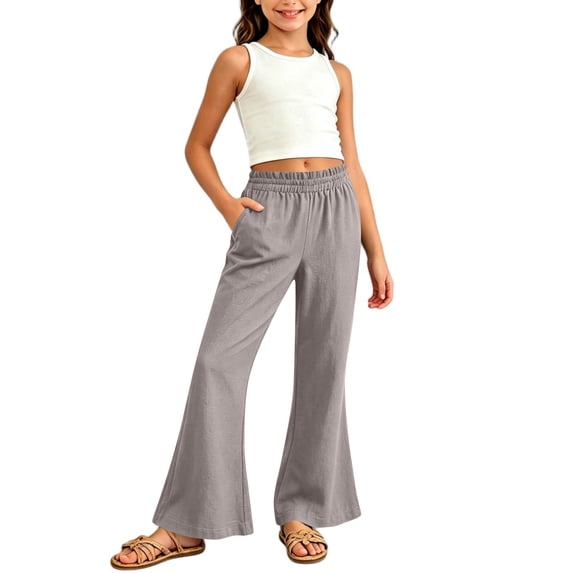 Amidoa Girls Summer Outfit Sets 2 Piece Solid color T-Shirt Soft Tank ...