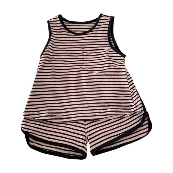 Amidoa Girls Summer Outfit Sets 2 Piece T-Shirt Cotton Tank Top and ...
