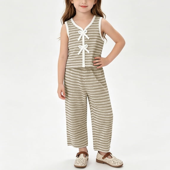 Amidoa Girls Summer Outfit Sets 2 Piece T-Shirt Tank Top and Casual ...