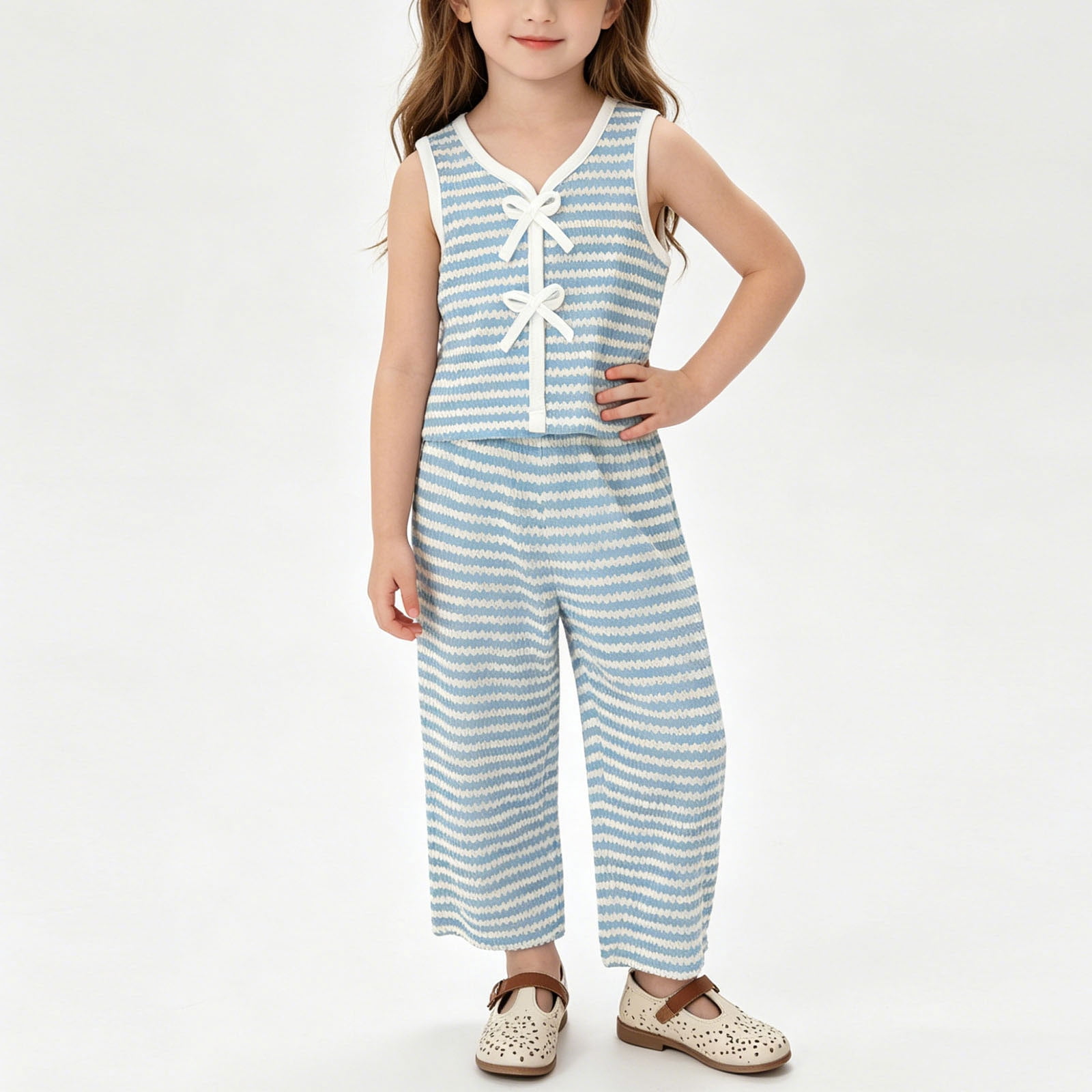 Amidoa Girls Summer Outfit Sets 2 Piece T-Shirt Tank Top and Casual ...