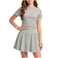 Amidoa Girls Summer Outfits 2 Piece Cute Solid Color T Shirt Short ...