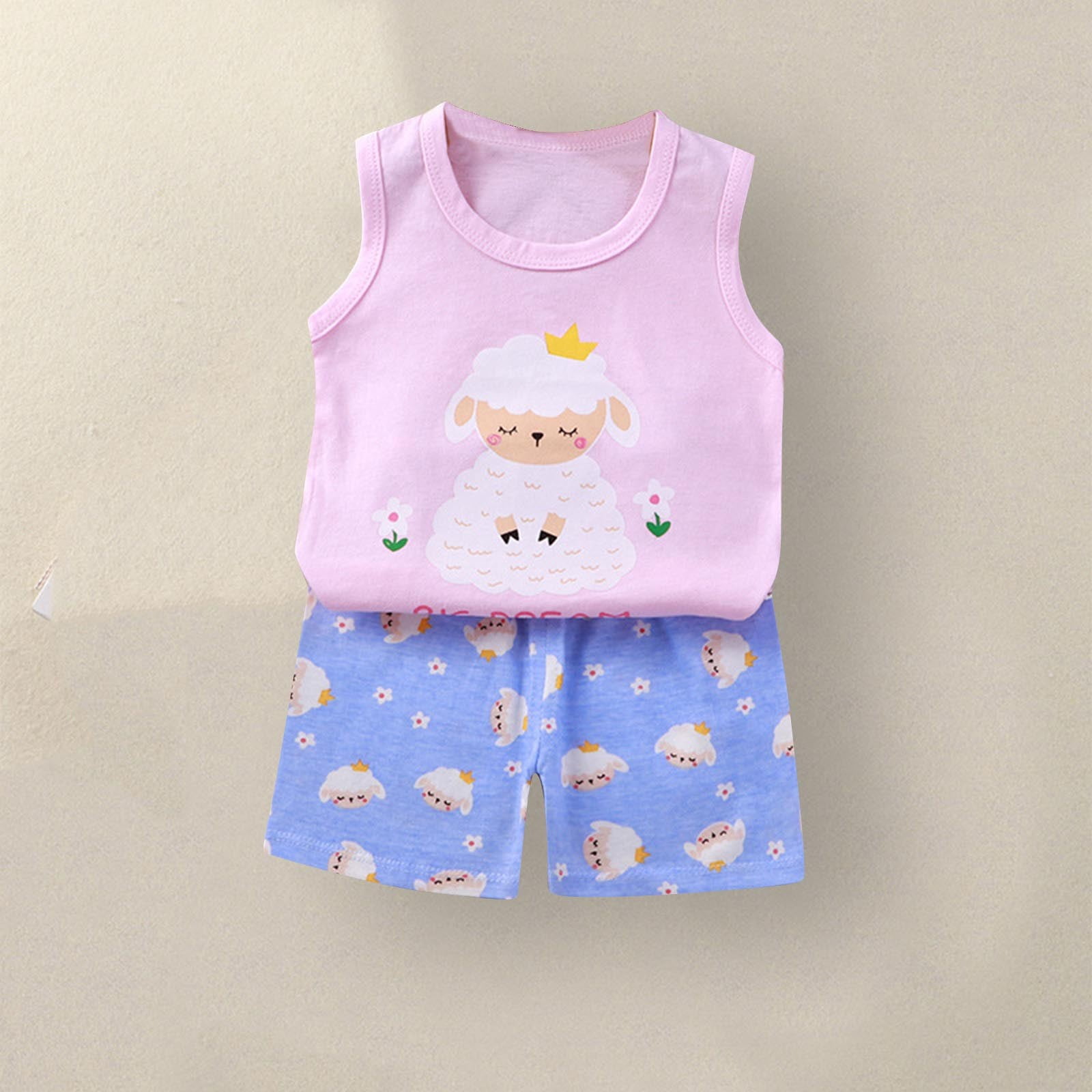 Amidoa Girls Summer Outfits 2 Piece Cute T Shirt Print Tank Top and ...