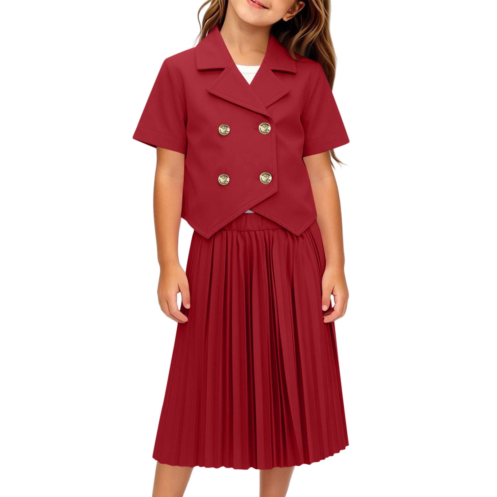 Amidoa Girls Summer Outfits 2 Piece Cute T Shirt Short Sleeve Top and ...
