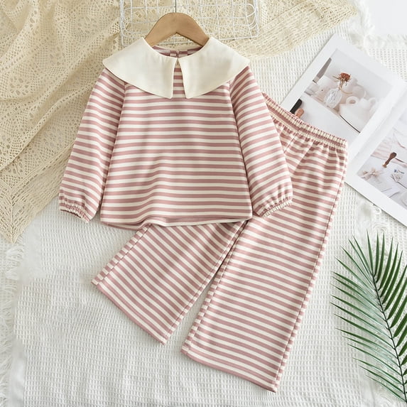 Amidoa Girls Summer Outfits 2 Piece Long Sleeve Cute T Shirt Top and ...