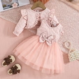 Amidoa Girls Summer Outfits 2 Piece Long Sleeve Solid Color T Shirt ...