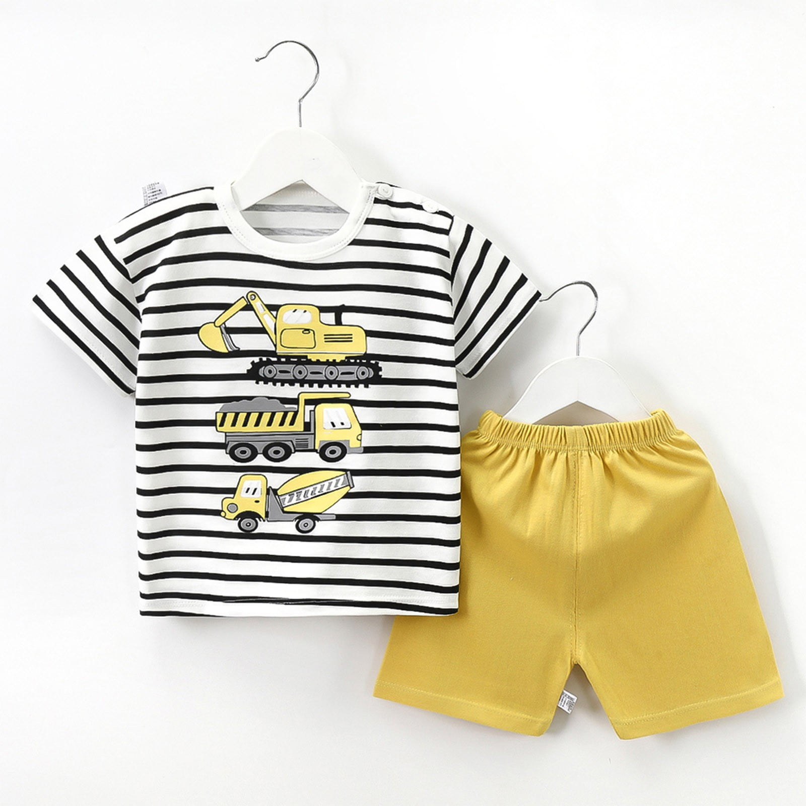 Amidoa Girls Summer Outfits 2 Piece Short Sleeve T Shirt Print Cute Top ...