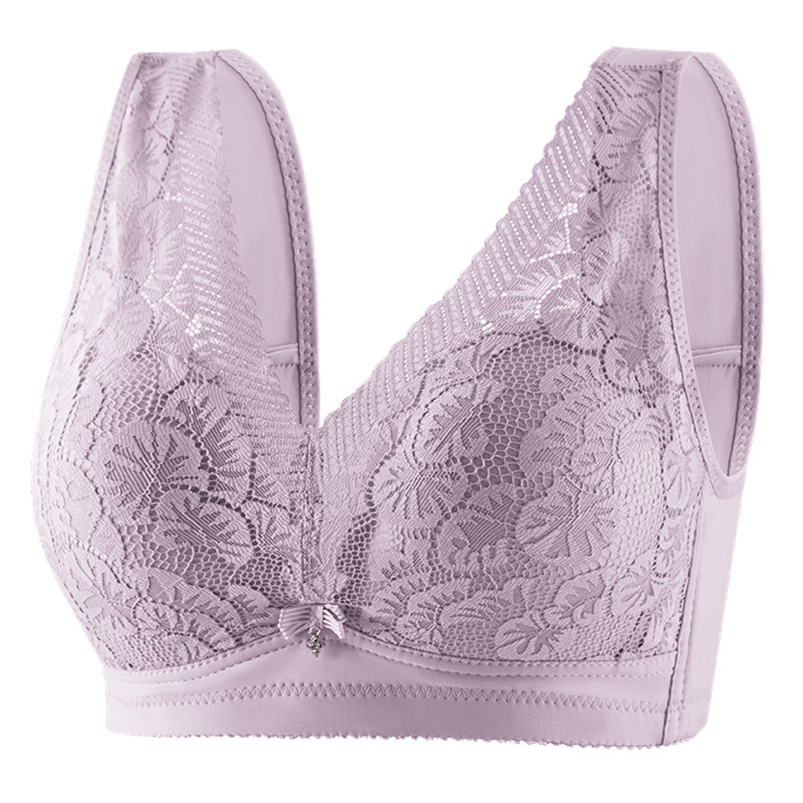 Amidoa Gray Bras for Women Large Bust Lace Full Coverage Embroidered ...