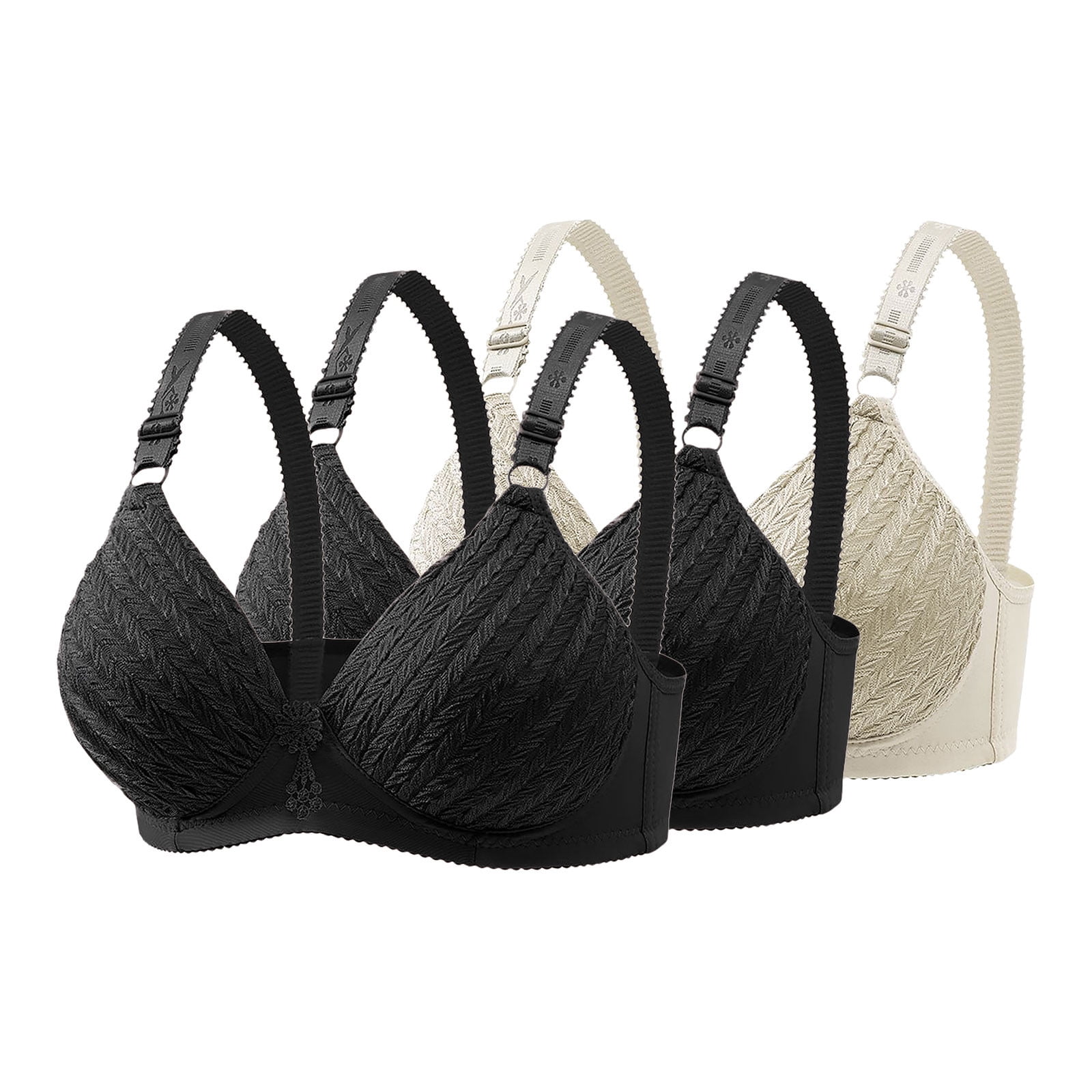Amidoa Green Women Bras Lace Full Coverage Plus Size Wirefree Everyday ...