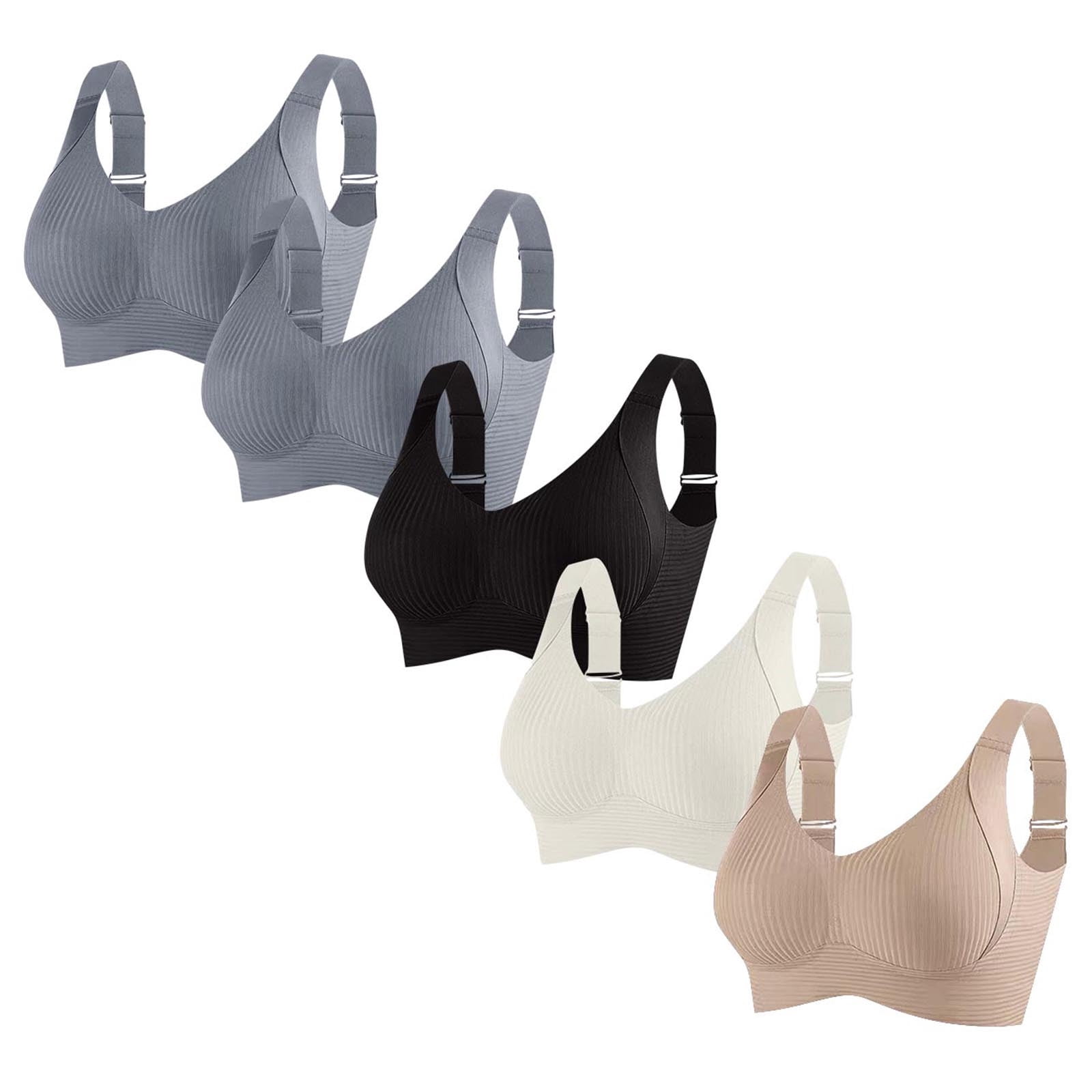 Amidoa High Impact Bras for Women Tshirt Sport Seamless Brown Wirefree ...