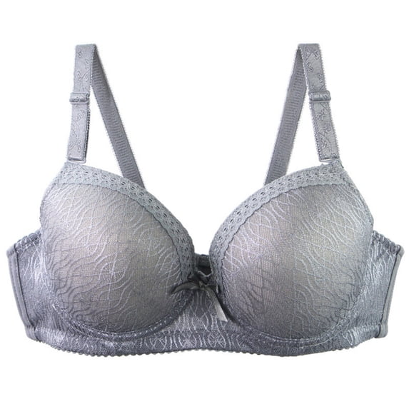 Amidoa Lace Bras for Older Women Push up Underwire Silver Minimizer ...