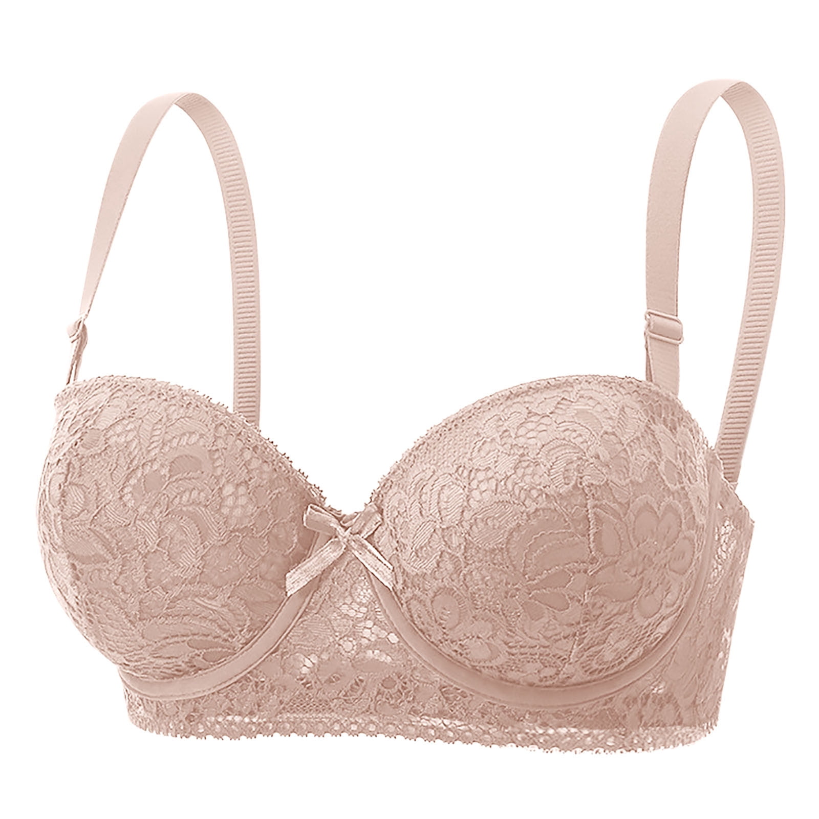 Amidoa Lace Bras for Older Women Push-up Underwire Yellow Cheeky ...