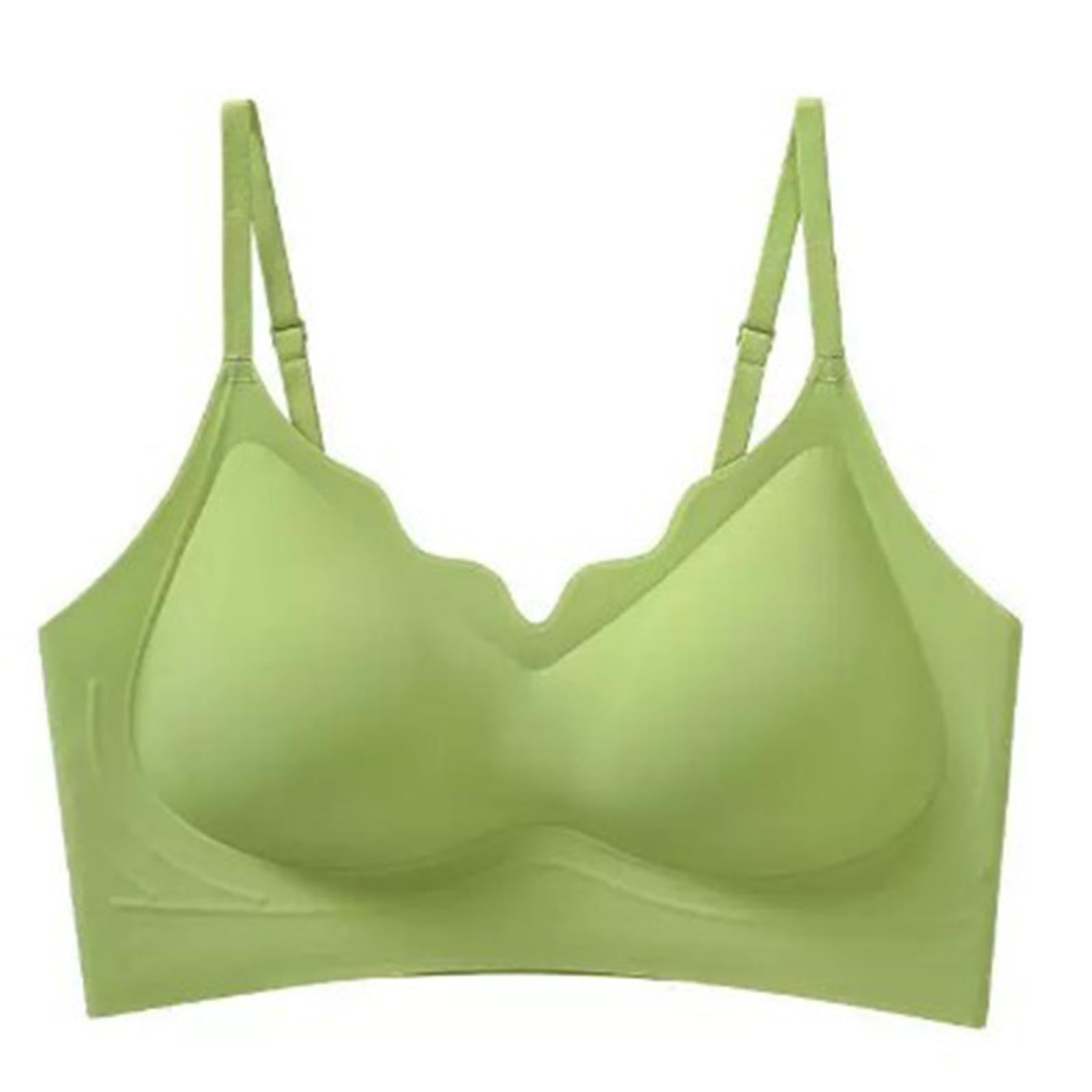 Amidoa No Wire Womens Bras Smoothing Green Seamless Full-Figure Solid ...