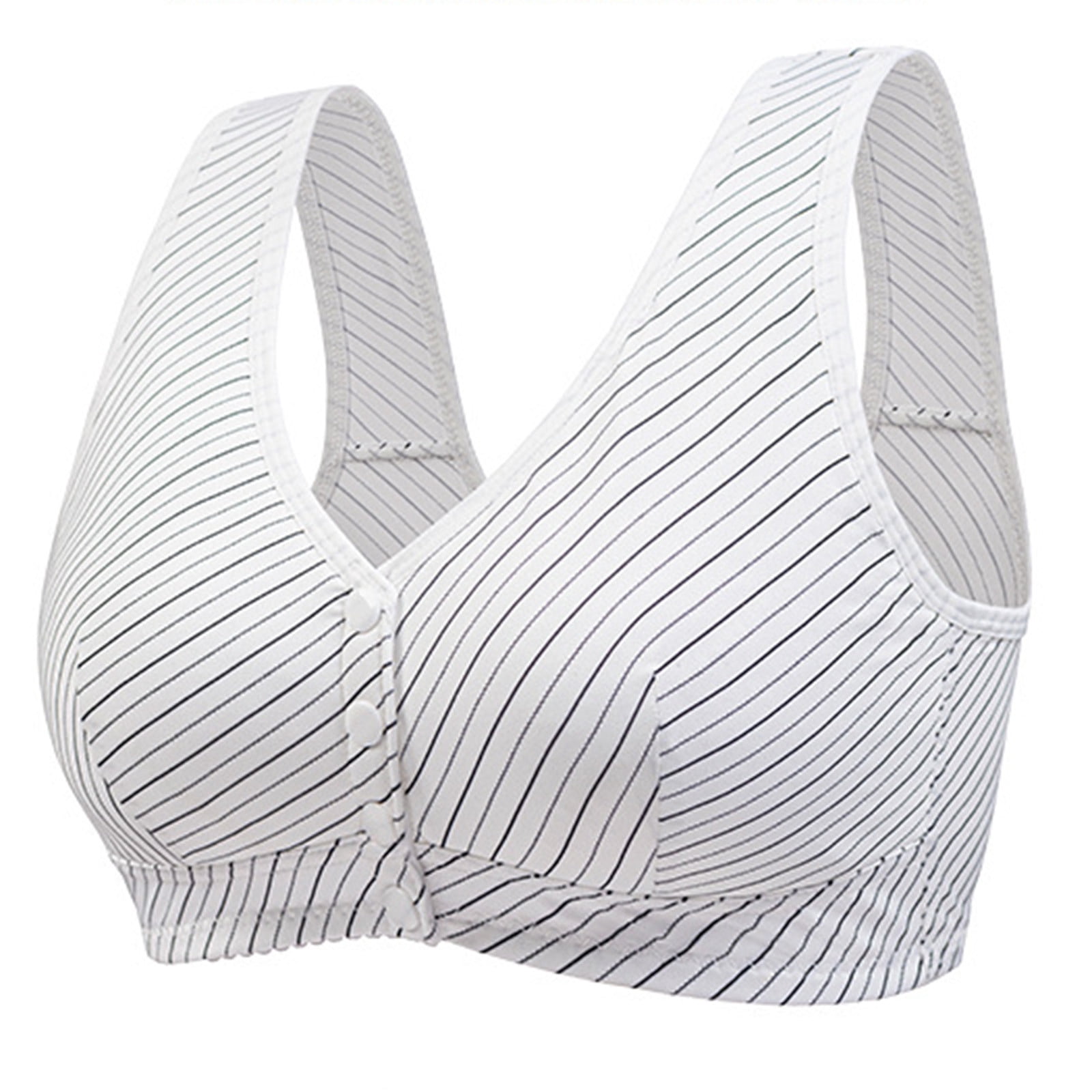 Amidoa Nursing Womens Bras Front-Close Seamless Black Striped Bralette ...