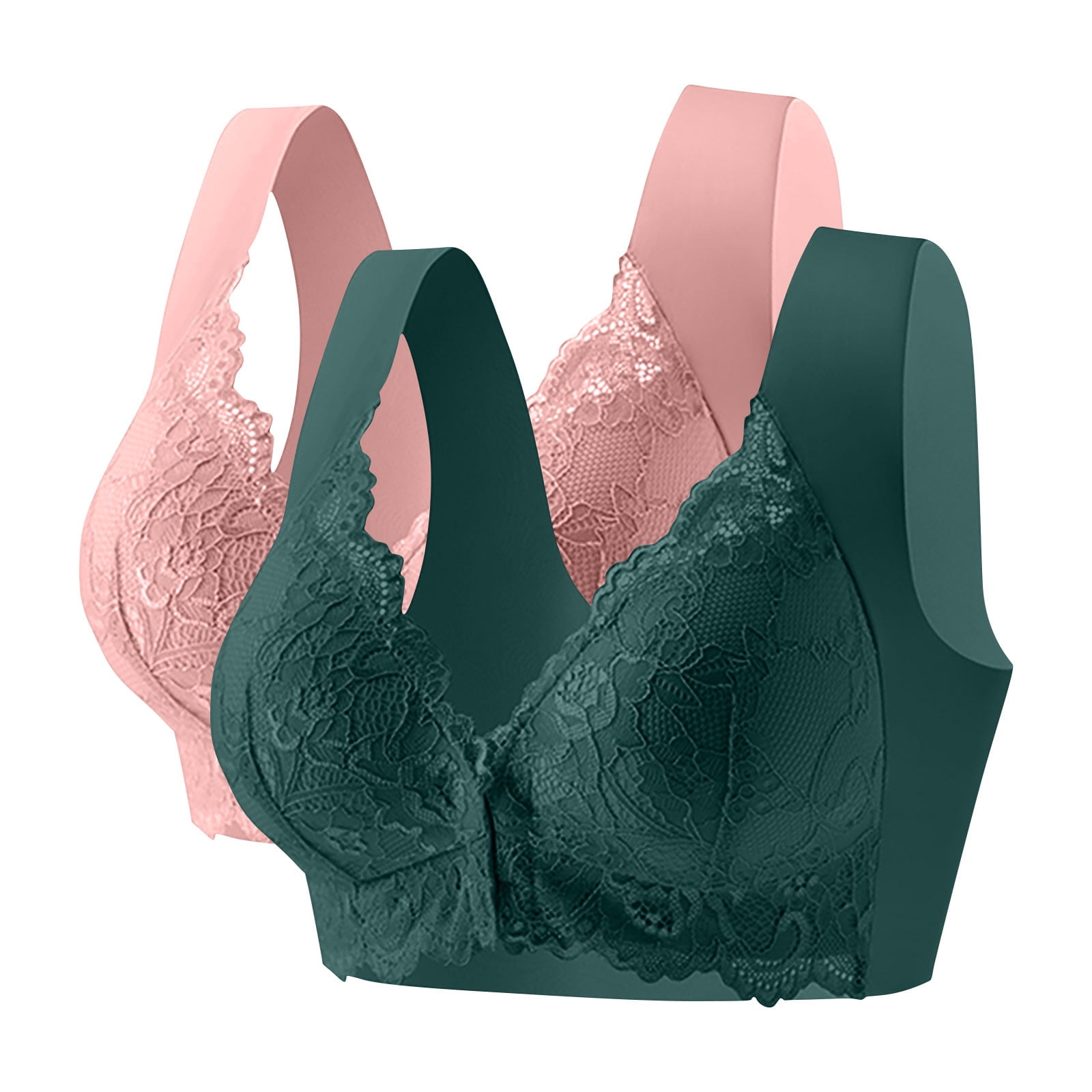 Amidoa Pink Womens Bras Push up Plus Size Full Coverage Front Closure 2 ...