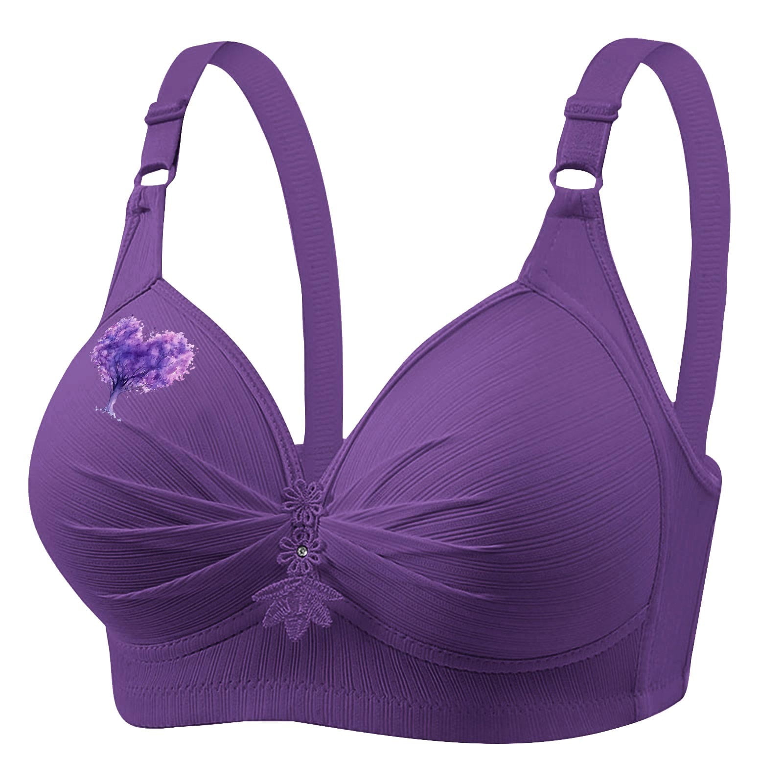 Amidoa Purple Women's Bras No Underwire Full Coverage Large Bust ...