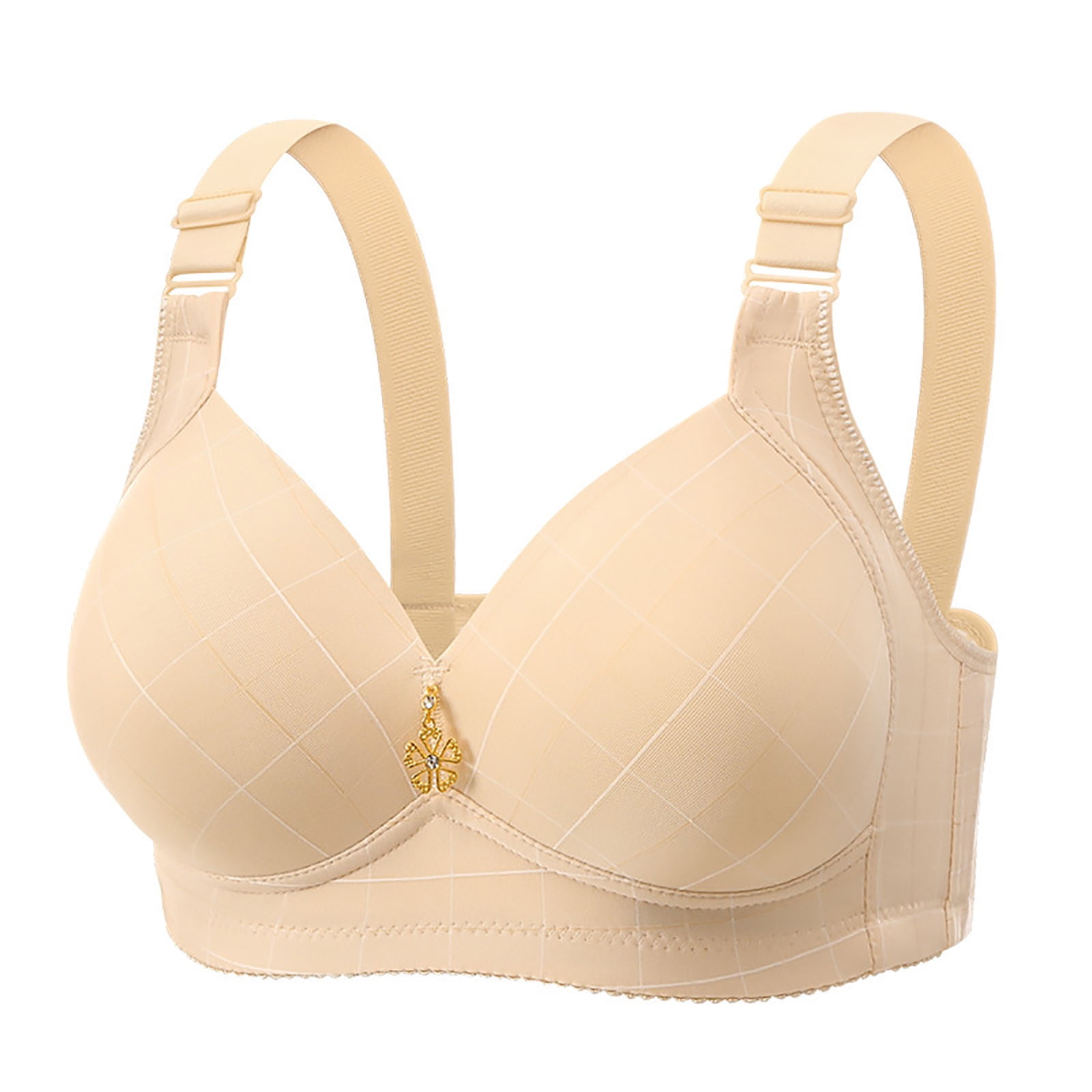 Amidoa Push-up Bras for Older Women Full Coverage Beige Large Bust ...