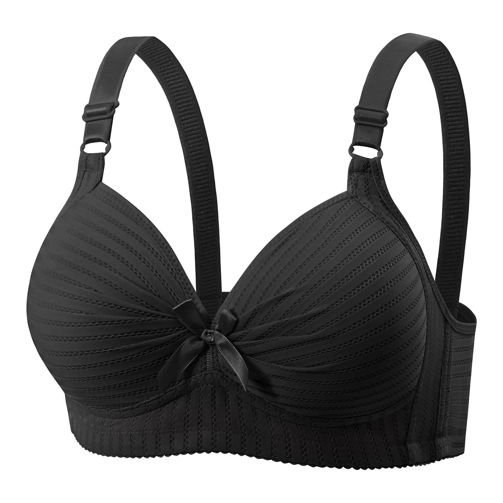 Amidoa Push up Bras for Women Full Coverage Wirefree Black Large Bust ...