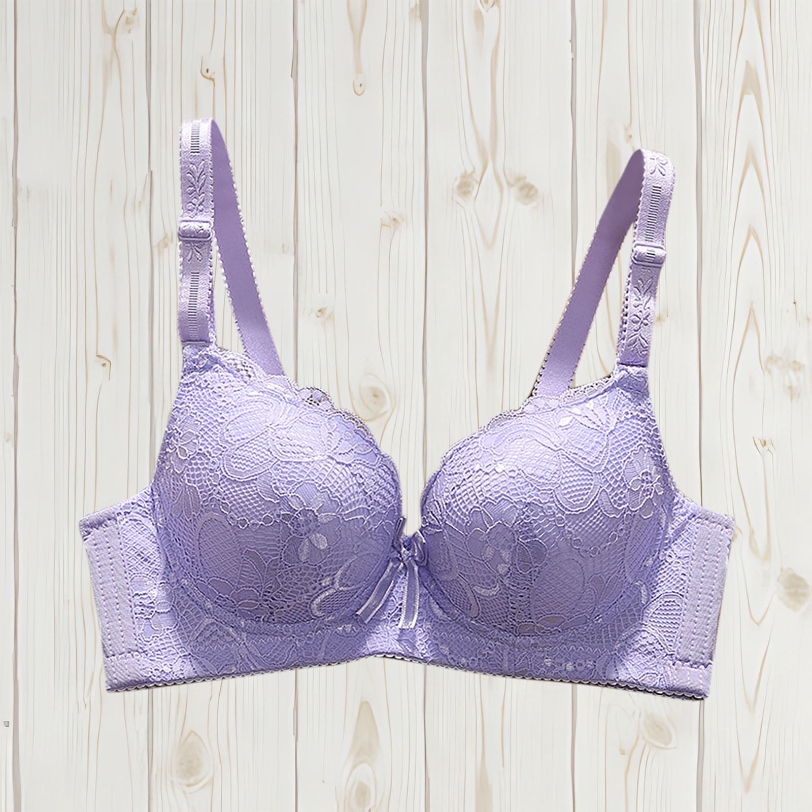 Amidoa Push-up Bras for Women Purple Underwire Lace Embroidered Bras ...