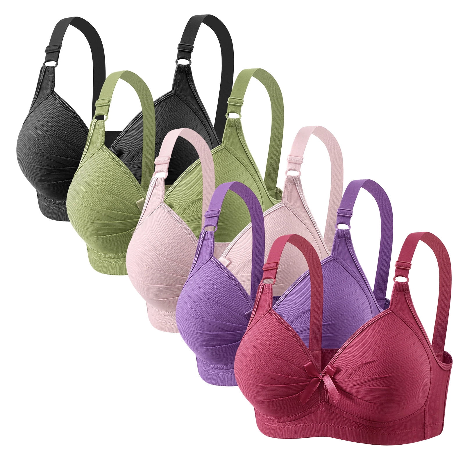 Amidoa Red Bras for Older Women Large Bust Full Coverage Plus Size ...