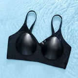 Amidoa Seamless Bras for Older Women Black Breathable Push-up Wireless ...