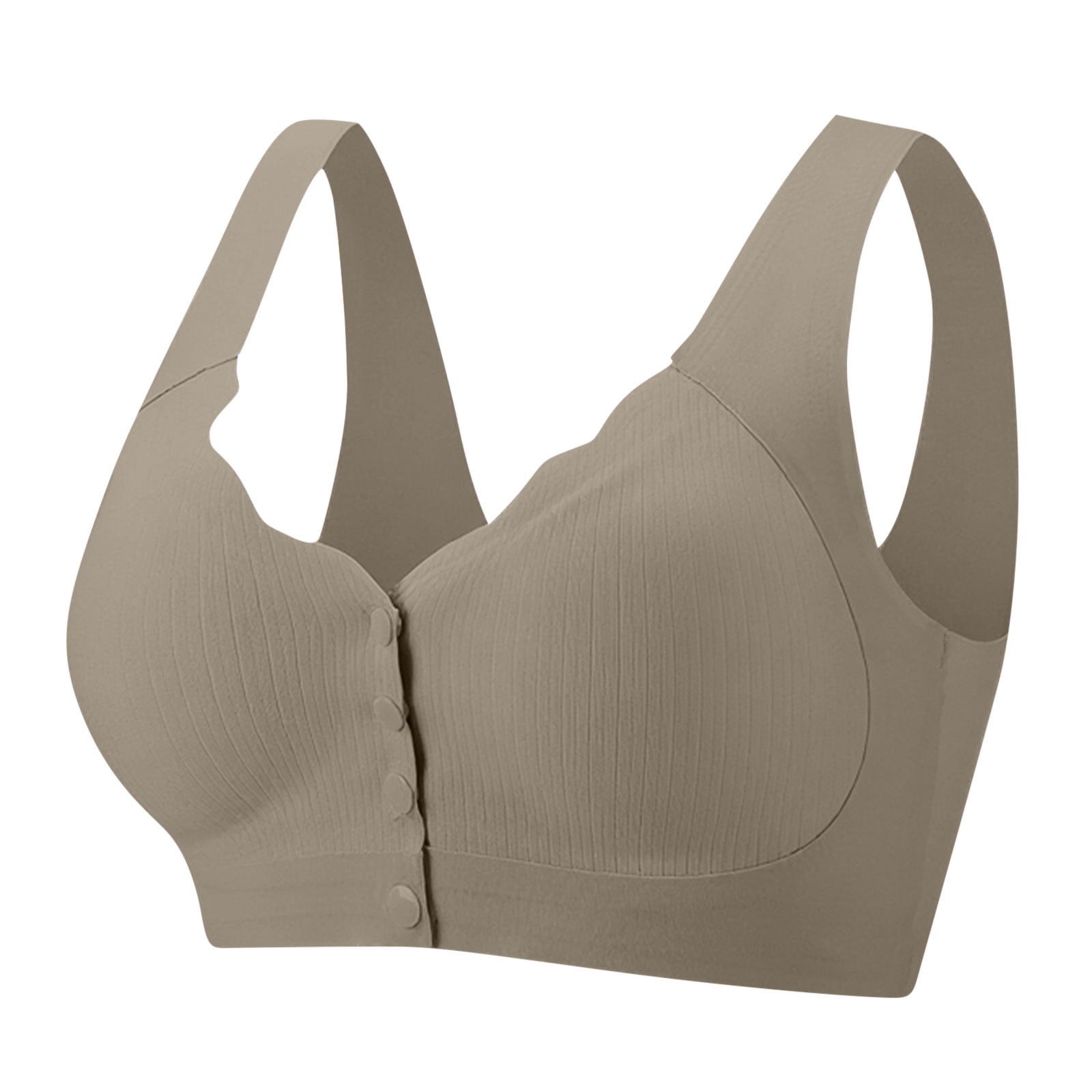 Amidoa Seamless Bras for Older Women Nursing Front Closure Gray ...