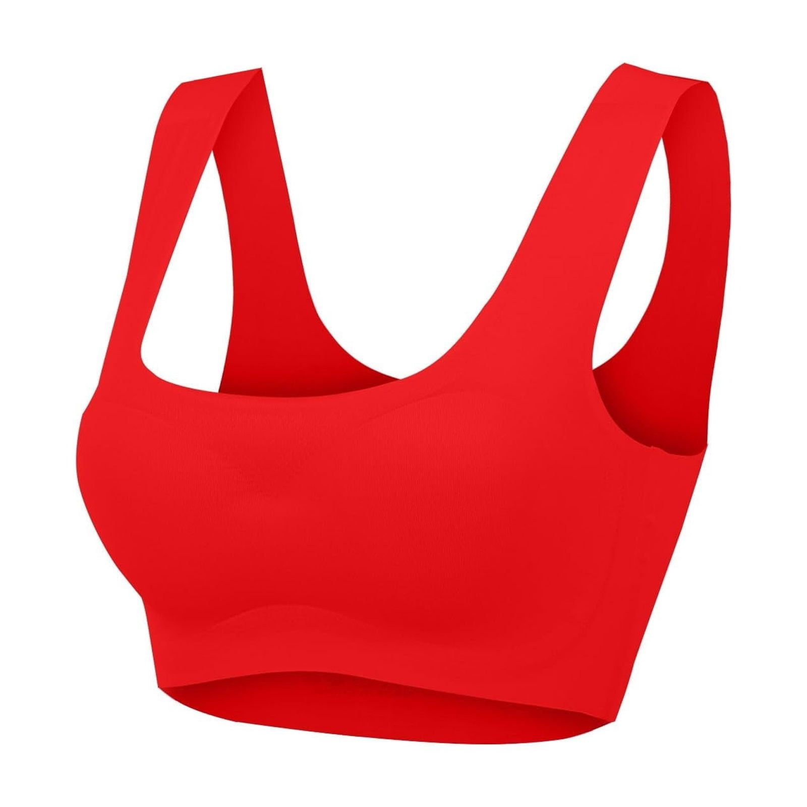 Amidoa Seamless Bras for Older Women Red Sports High Impact Full-Figure ...