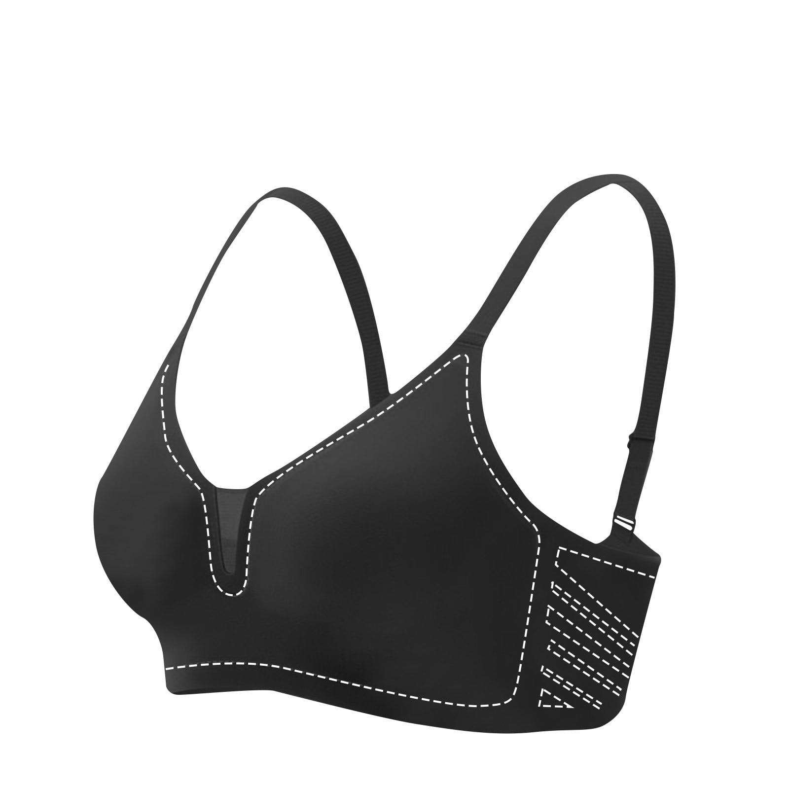 Amidoa Seamless Womens Bras Push-up Black T-Shirt Solid Pullover ...