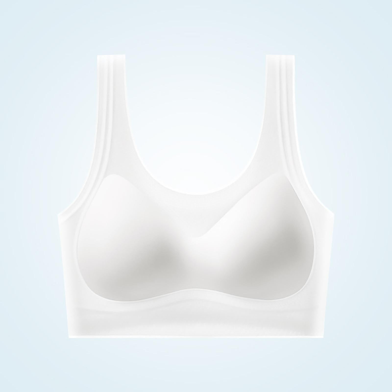Amidoa Seamless Womens Bras Push-up Padded White Solid Bandeau Brasiers ...