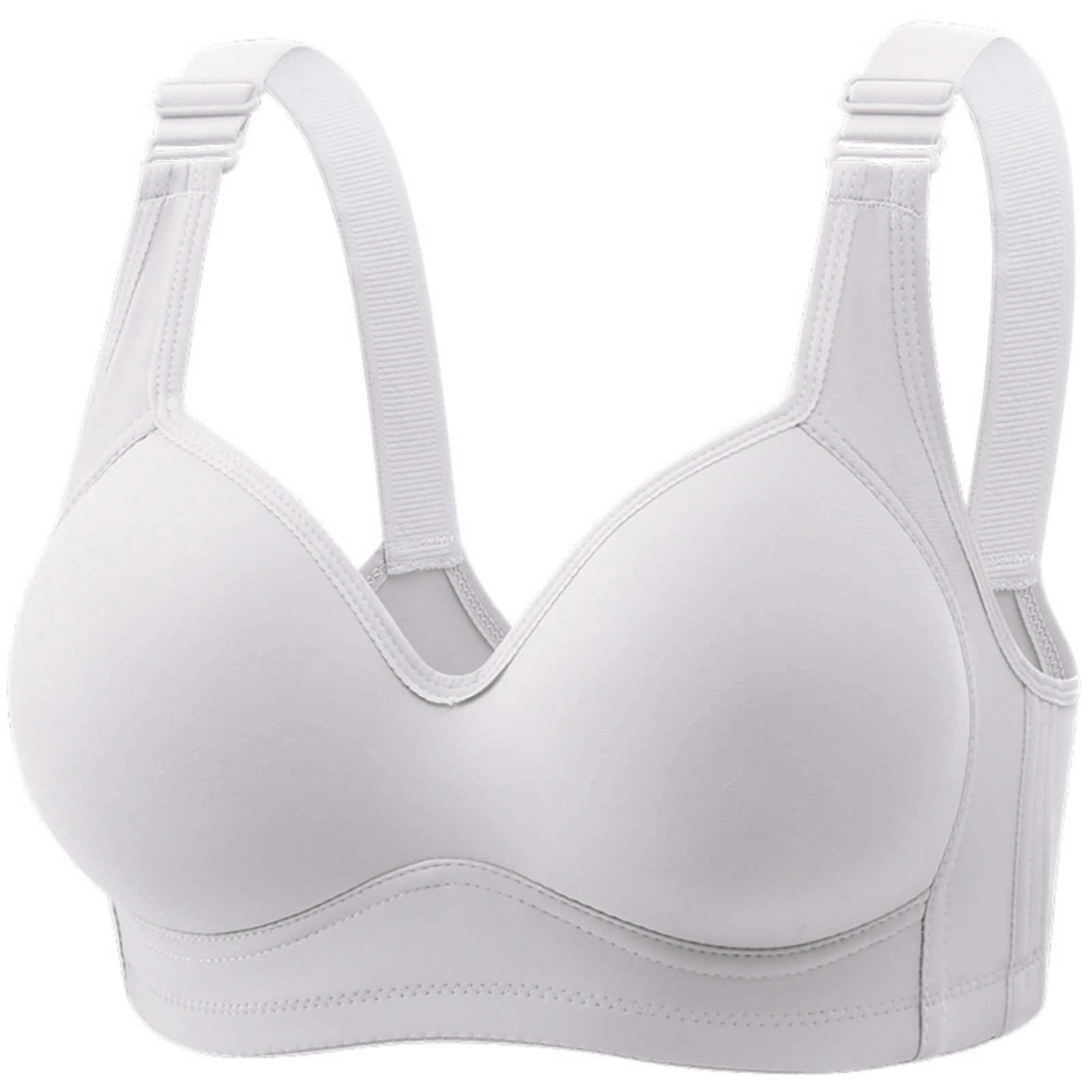 Amidoa Silver Bras for Older Women Seamless Wire-Free Push-up Solid ...