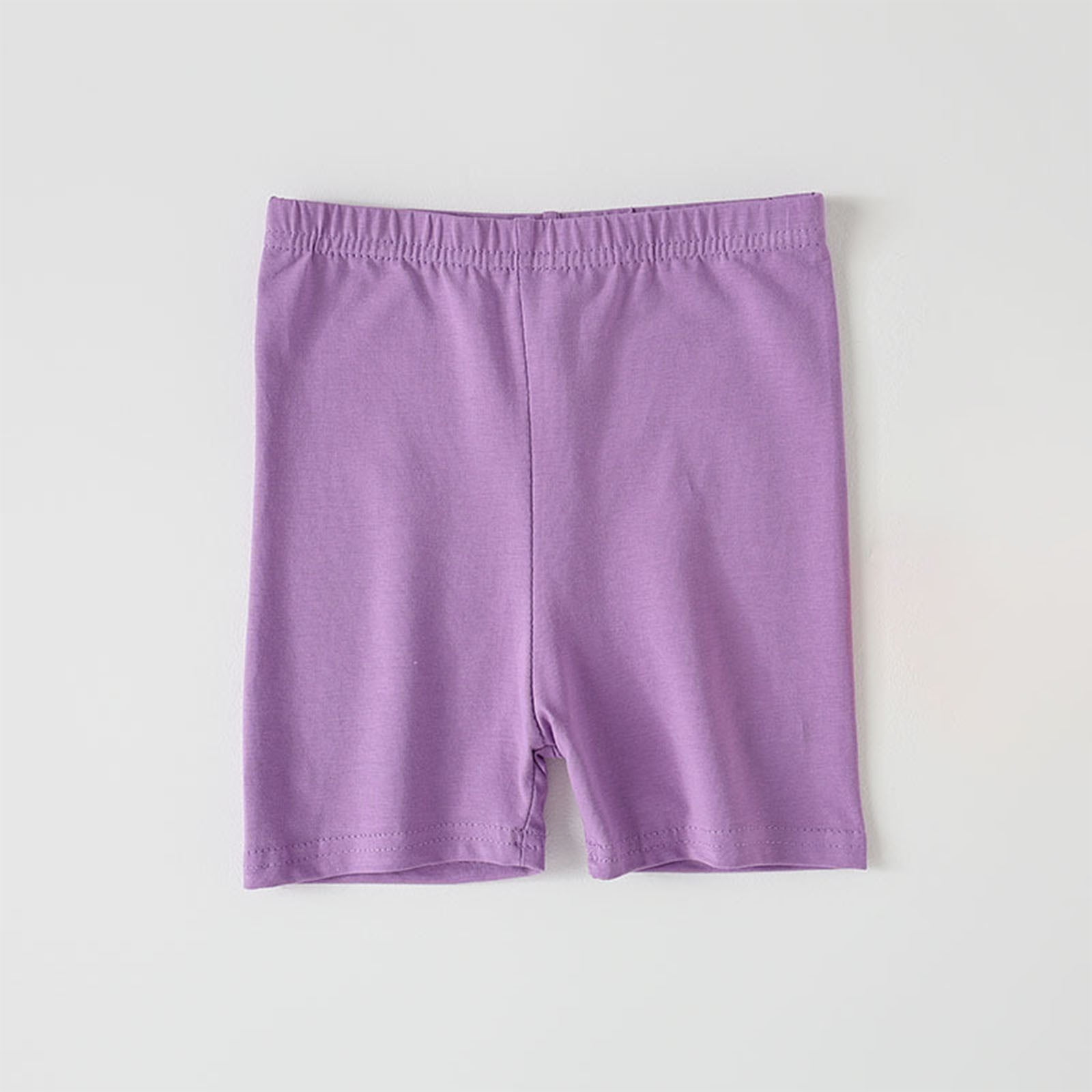 Amidoa Solid Color Girl Shorts High Waisted Leggings Elastic Waist ...