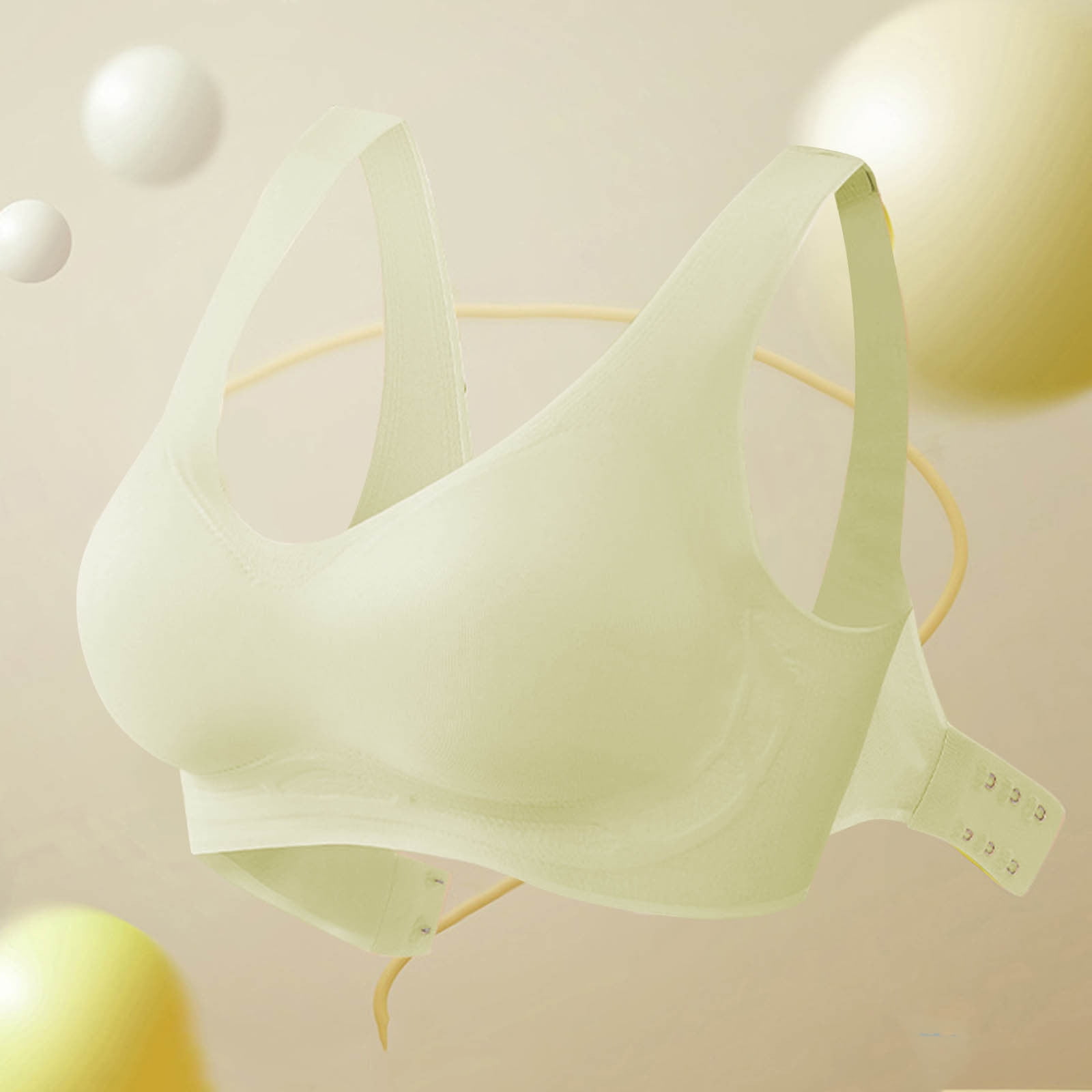 Amidoa Sport Bras for Older Women Push-up Green Seamless Solid 18-Hour ...