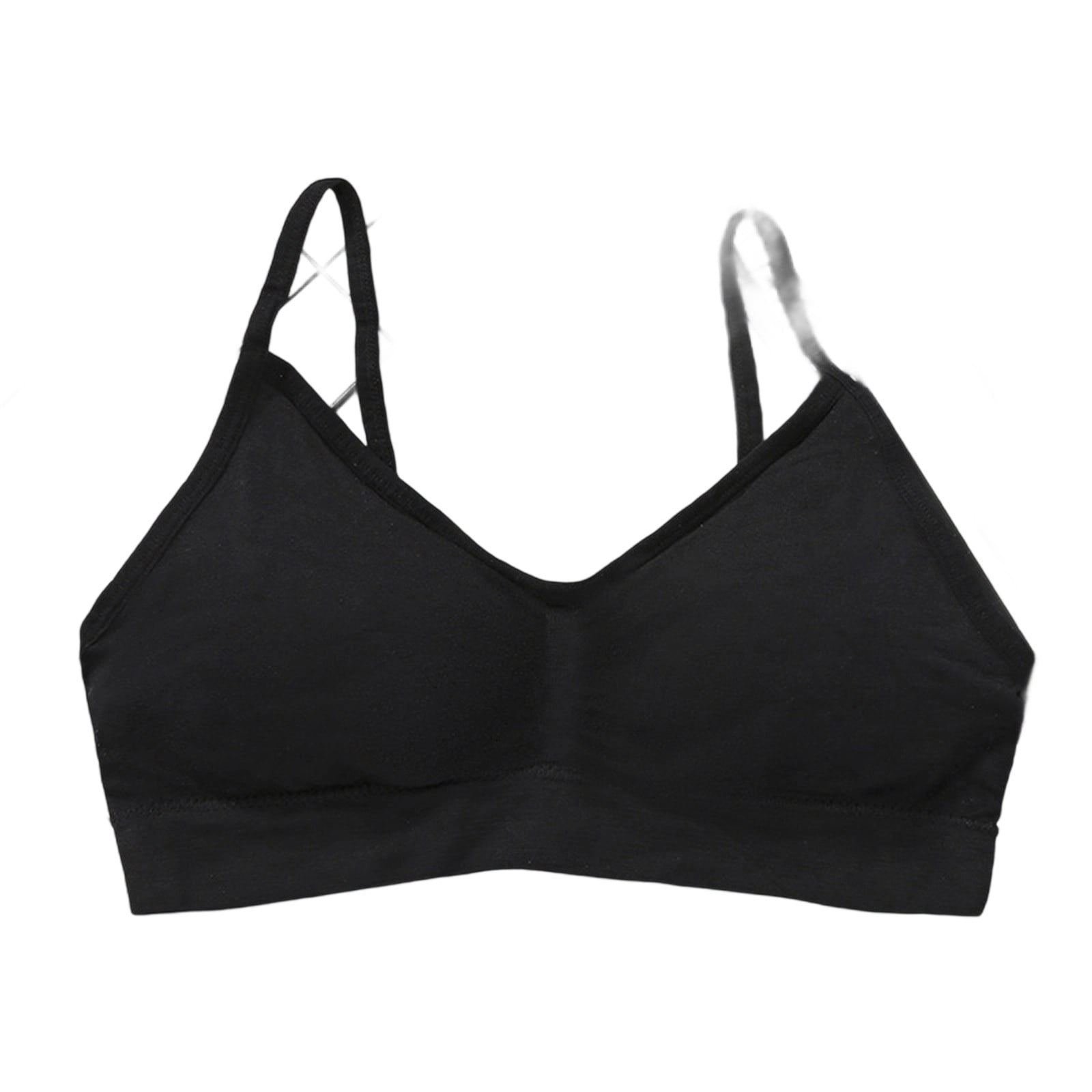 Amidoa Sports Bras for Women Push-up Black Seamless High Support Solid ...