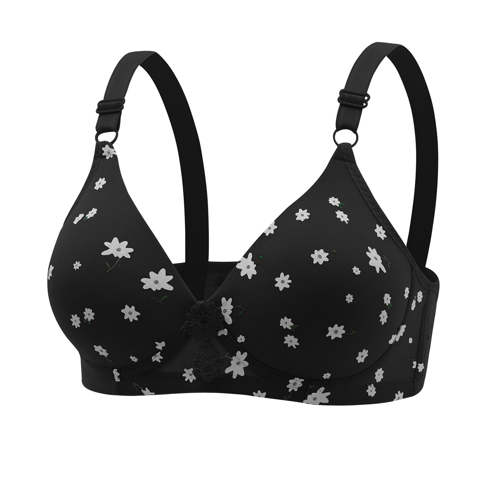 Amidoa Strapy Ladies Bras Wireless Floral Bras Plus Size Womens ...