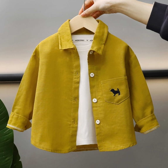 Amidoa Toddler Boys Button Down Shirt Long Sleeve Shirt Jacket Shacket ...