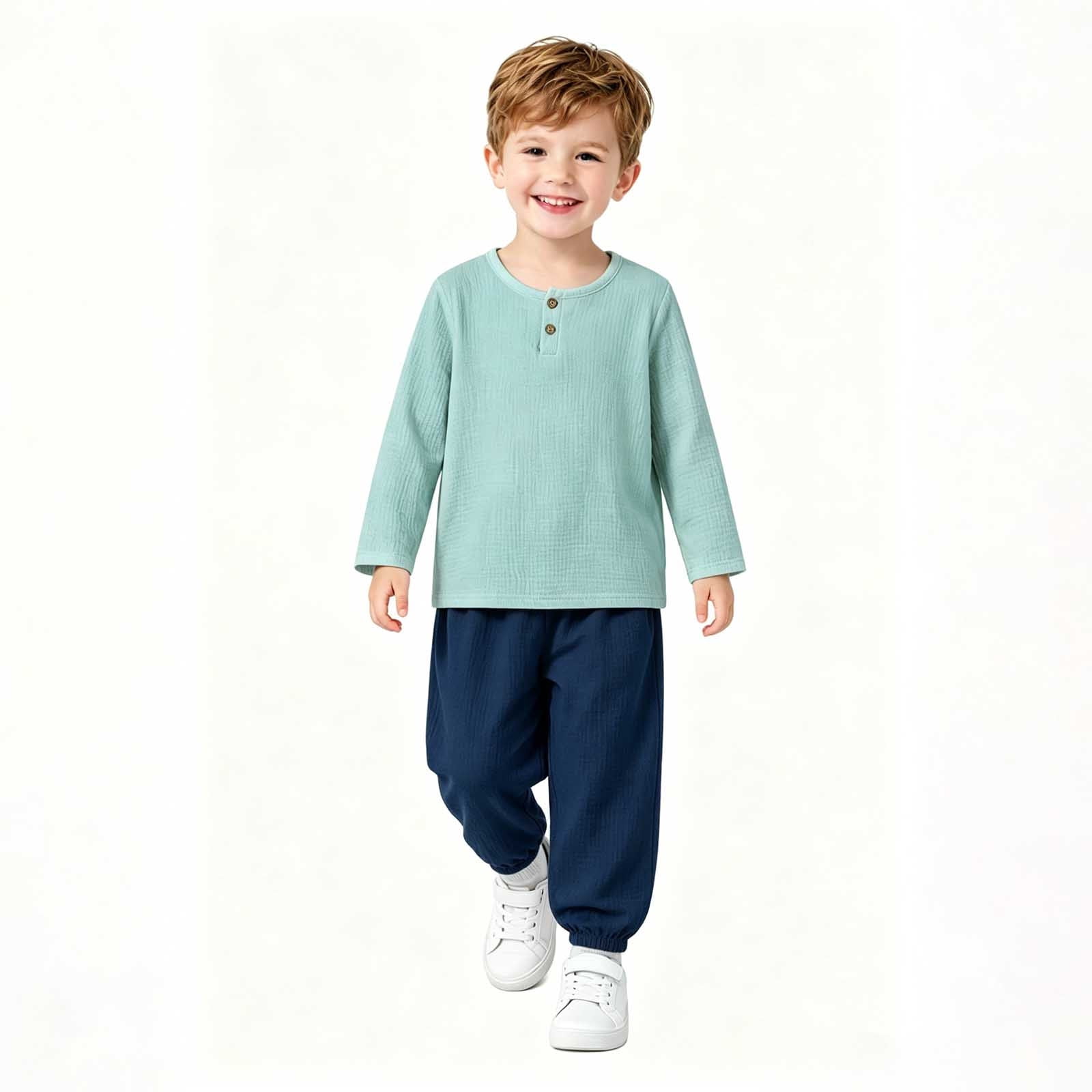 Amidoa Toddler Boys Girls 2 Piece Outfits Summer Clothes Ruffle Sleeve ...