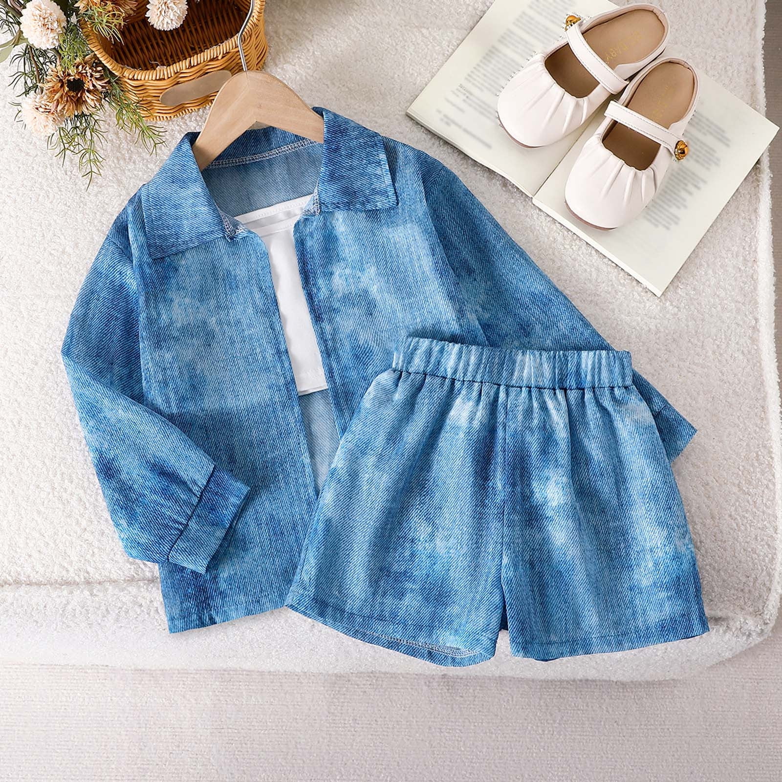 Amidoa Toddler Girls 2 Piece Outfits Summer Clothes Soft Solid Color ...