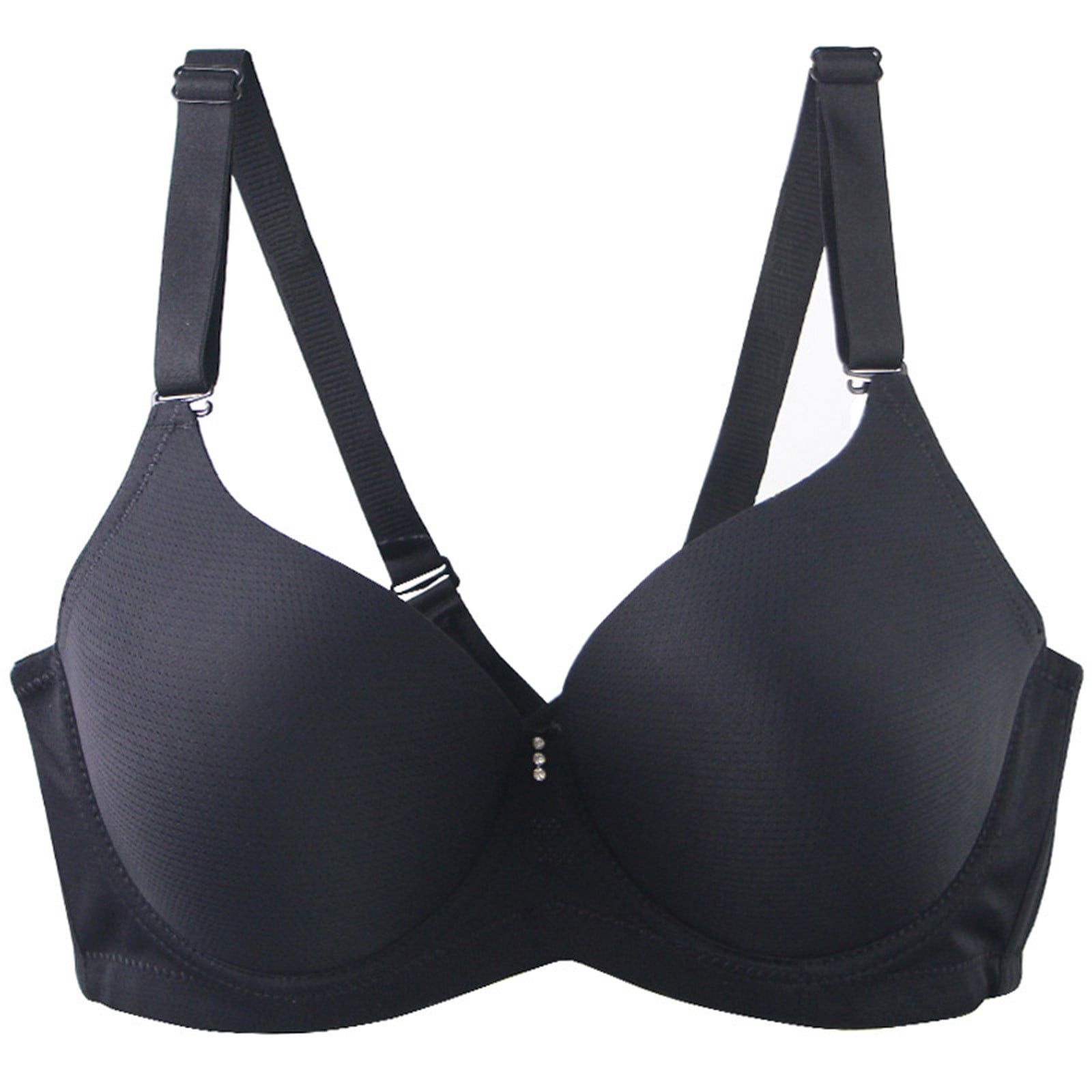Amidoa Underwire Womens Bras Large Bust Push-up Black Solid Seamless Bra Women Lingerie 80C ...